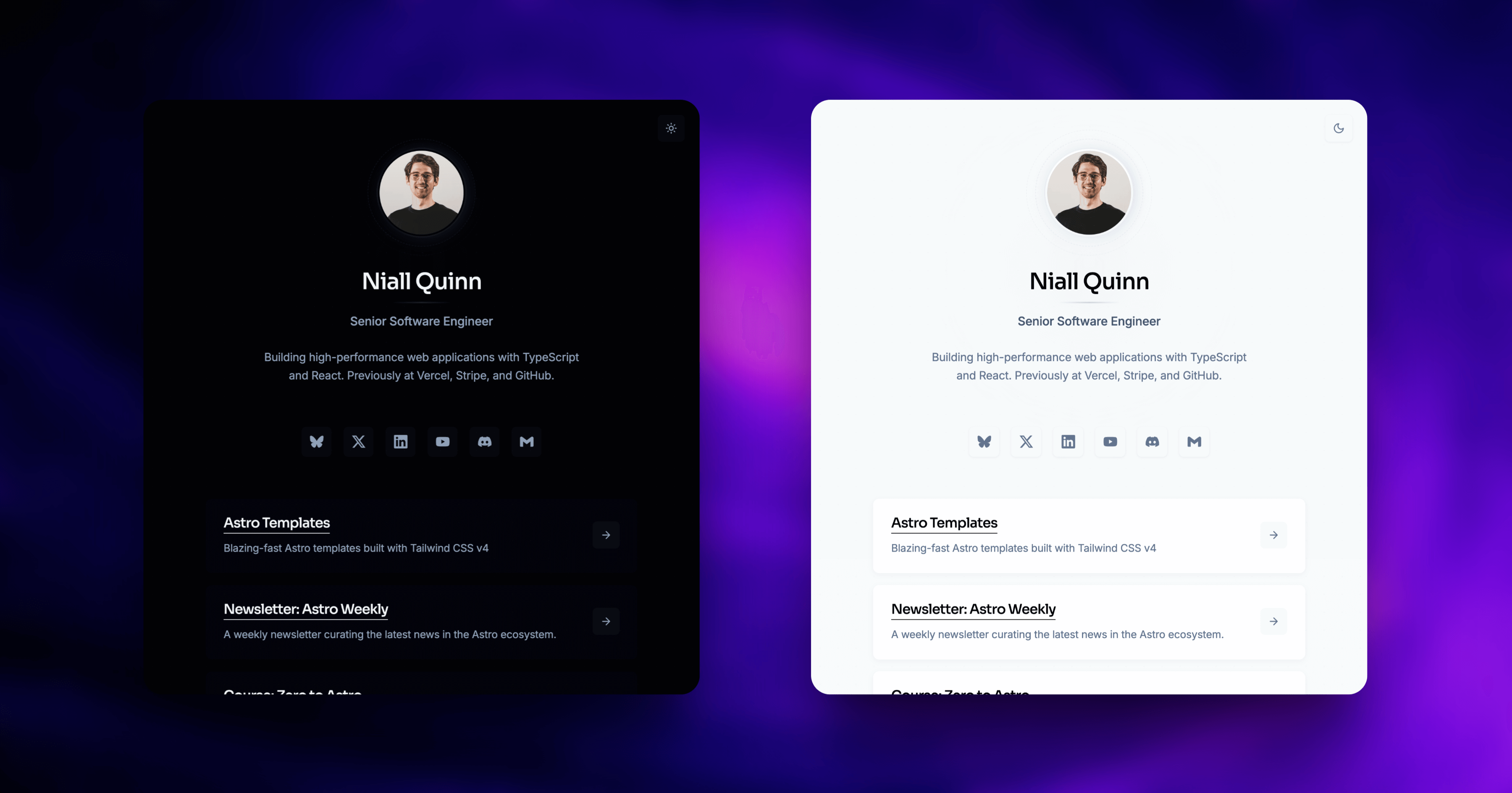 Linkk: Astro Link-in-Bio Template | Tailwind CSS